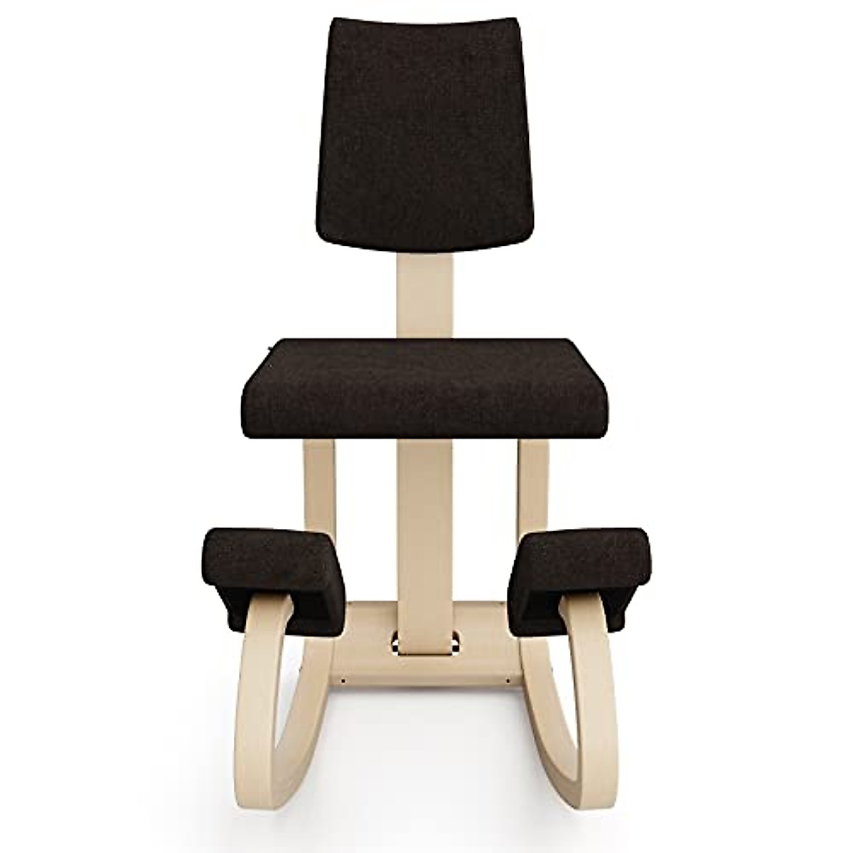 Varier Variable Plus Balans The Original Ergonomic Kneeling Chair with a Backrest for Home Office (Black Revive Fabric with Natural Ash Base)