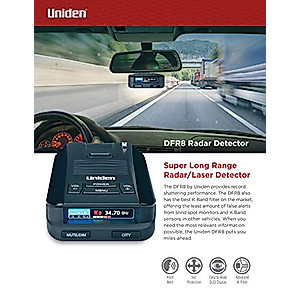 Uniden DFR8 Super Long Range Laser and Radar Detection, Advanced K/KA Band Filter, Voice Notifications, Ultra-bright Multi-Colored OLED Display