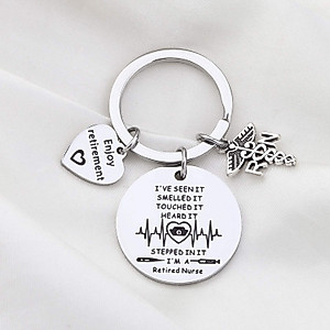 WSNANG Retirement Gift Nursing Keychain I 'M A Retired Nurse Keychain Enjoy Retirement Gift for Nurse RN NP LVN LPN BSN (Retired Nurse Keychain)