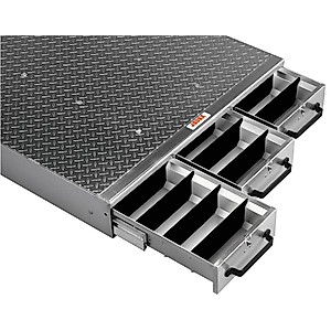 Jobox 1403980 3-Drawer Long Floor Heavy-Duty Aluminum Drawer Storage - (36" W x 6" H x 50" L)