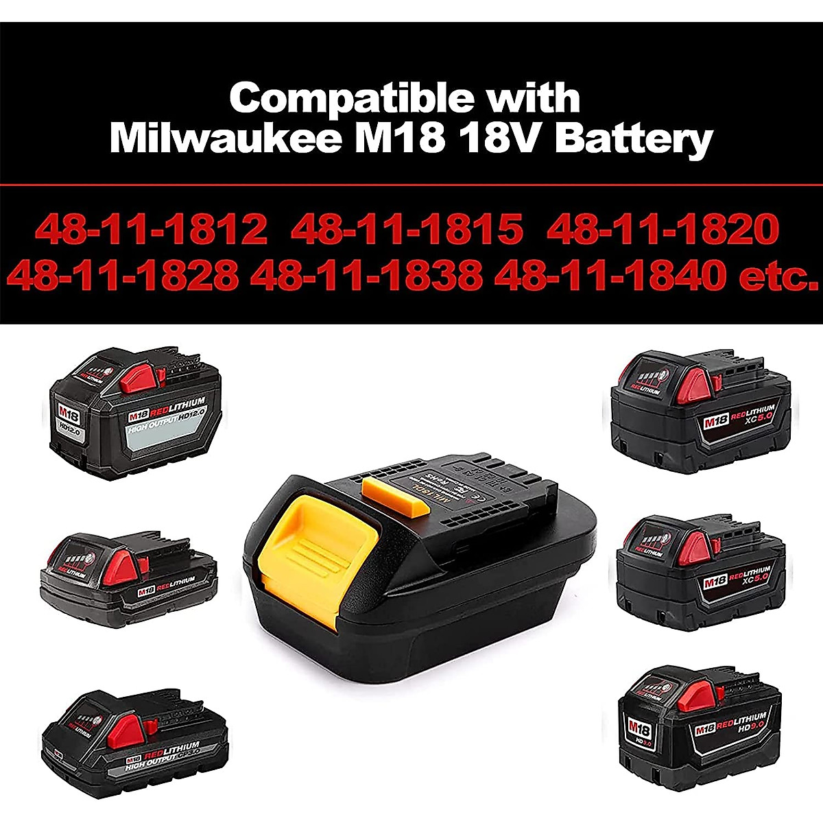 MIL18DL Adapter for Milwaukee to for Dewalt Battery, for Milwaukee M18 18V Lithium Battery Convert to for Dewalt 20V MAX XR Lithium Battery,Power for Dewalt 20V Cordless Tools
