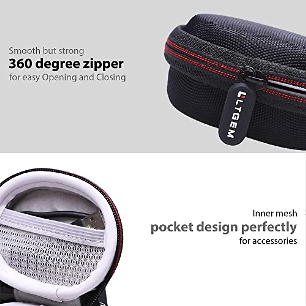 LTGEM Hard Storage Earbud Case for Beats Studio Buds True Wireless Noise Cancelling Earbuds or Sony WF-1000XM4 Industry Leading Noise Canceling Truly Wireless Earbud Headphones - Black