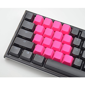Big Chic Blank TPR Rubber Gaming Keycaps 4 Keys Set 1u for Cherry MX Mechanical Keyboards Compatible OEM (R0, Neon Pink)