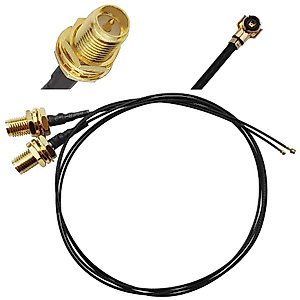 U.FL to RP-SMA M.2 NGFF UFL to RP SMA Female MHF4 IPX4 IPEX4 Ipex Connector Pigtail WiFi Antenna Extension Cable (20 inch 2 Pcs)