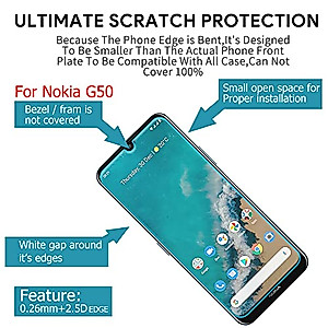 Ytaland for Nokia G50 5G Case, with 2 x Tempered Glass Screen Protector. Crystal Clear Silicone Shockproof TPU Bumper Protective Phone Case Cover