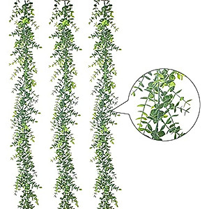 1Packs 5.91ft Artificial Garlands Greenery Garlands Vines Faux Hanging Plants for Wedding Table Arch Wall Party Home Decor 10 Wire Wreath