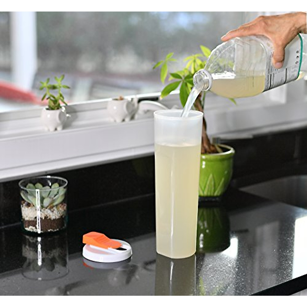 Home-X Slim Line Pitcher, Slim Design Fits Perfectly in Tight Spaces (3" x 2.75" x 12")