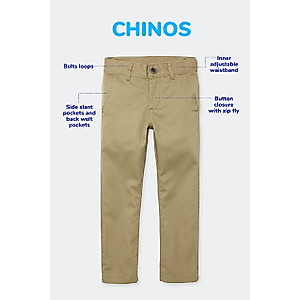 The Children's Place boys Chino Pants, Flax/New Navy 2 Pack, 12 US