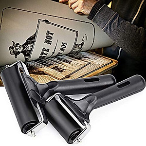 sansheng 2 PCS Rubber Roller Brayer - 2.2 and 4 Inch Brayer Roller - Used for Printmaking