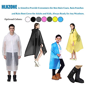 HLKZONE Rain Ponchos for Adults, [Pack of 2] Portable EVA Rain Coat Rain Jacket Reusable Raincoats with Drawstring Hood