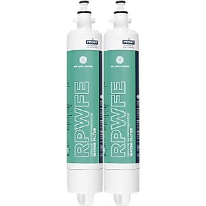 GE RPWFE2PK RPWFE Refrigerator Water Filter, Certified to Reduce Lead, Sulfur, and 50+ Other Impurities, Replace Every 6 Months for Best Results, Pack of 2, 2 Count (Pack of 1), White