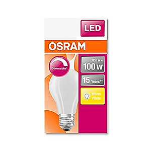 OSRAM LED lamp/Base: E27 / Warm White / 2700 K / 12 W/Replacement for 100 W Incandescent Bulb/LED Retrofit Classic A DIM [Energy Efficiency Class A++] / Pack of 10