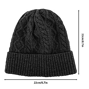 XXL Oversized 100% Merino Wool Beanie Hat for Men & Women, Extra Large Warm Winter Cap for Big Heads, Stretchy Knitted Cap