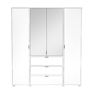Mod-Arte Shaker 71" Wardrobe Cabinet in White with Glass Door