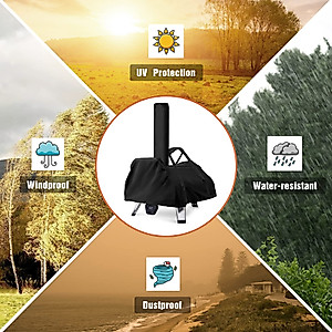 Fenghome Pizza Oven Cover for Ooni Karu 16 Pizza Oven, Heavy Duty Waterproof Gas Pizza Oven Cover, Portable Outdoor Pizza Oven Carry Accessories