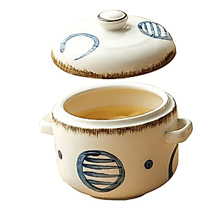 HOMSFOU Ceramic Bird's Nest Stew Pot Glass Onion Glass Trifle Bowl Braiser Pan with Lid Braising Pan with Lid Ceramic Soup Bowls Fruit Salad Bowl Ceramics Daily Use Steam Bowl Enamel Dish