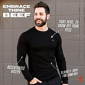 The Argo Ultra Soft Long Sleeve T-Shirt for Men Cotton - Order a Size Up, Black/Medium