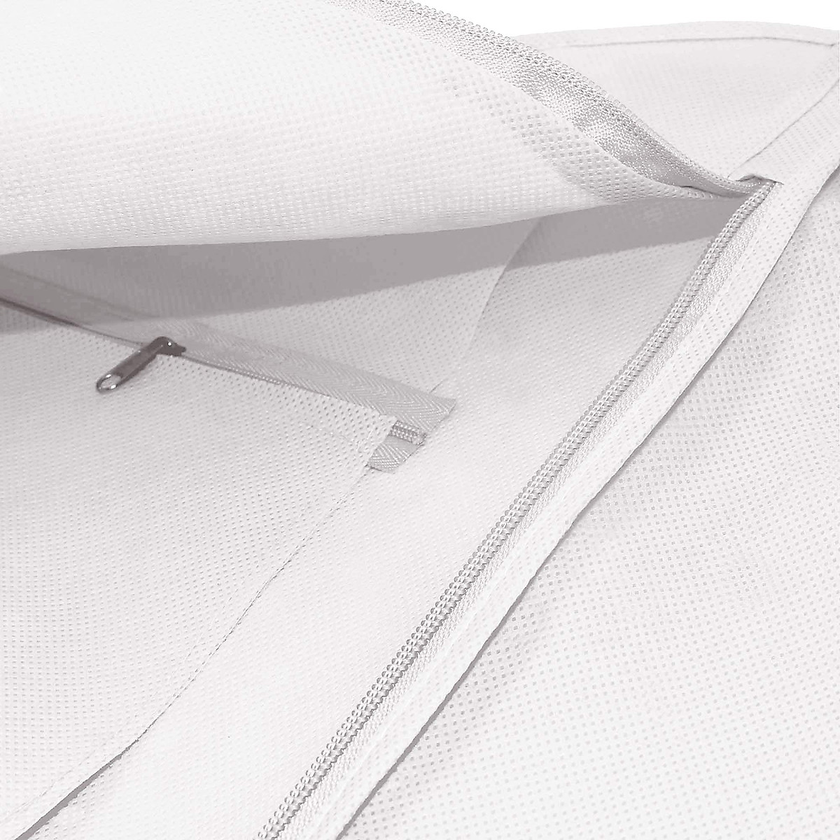 HANGERWORLD Large Wedding Dress Garment Bag Cover - 72" x 24" with Extra Wide Gusset 32" for Long Poufy Dress and Trains, Breathable, Acid-Free (White)