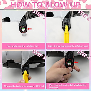 7Pcs Cow Balloons - Cow Print Balloon Huge Cow Head Walking Cow Balloons Number 6 Balloon Cow Decorations for 6th Birthday Farm Animal Birthday Decorations Western Cowboy Theme Party Decoration