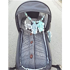 Unisex Babies Stroller Wrap Knit Sweater Blanket Newborn Baby Soft Thick Fleece Swaddle Blankets for Girls Boys