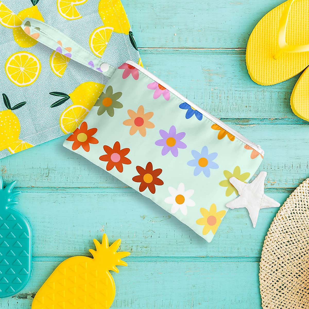 zcyxuuw Wet bag, Wet dry bag, swimsuit, travel, beach, pool, diapers, dirty yoga gym clothes, toiletries, waterproof Heart Decor Bohemian heart romantic birthday gift, 2 piece set.