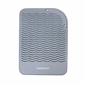 Heat Resistant Mat for Curling Irons, Hair Straightener, Flat Irons and Hair Styling Tools 9" x 6.5", Grey