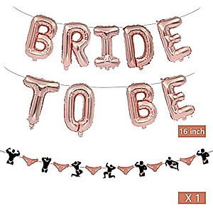 Bachelorette Party decorations| Rose Gold Bridal Shower supplies I Bride To be foil balloons Straws Cups Napkins Banner Swirls Dancing Men Confetti Balloons I Funny Final Fiesta Bride to be Favors