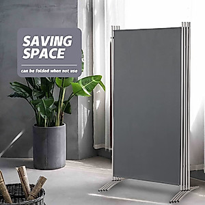 Maxhonor 4 Panels Room Divider 6 FT Tall Weave Material Room Divider, Double Hinged Folding Privacy Screens, Freestanding Room Dividers, Black