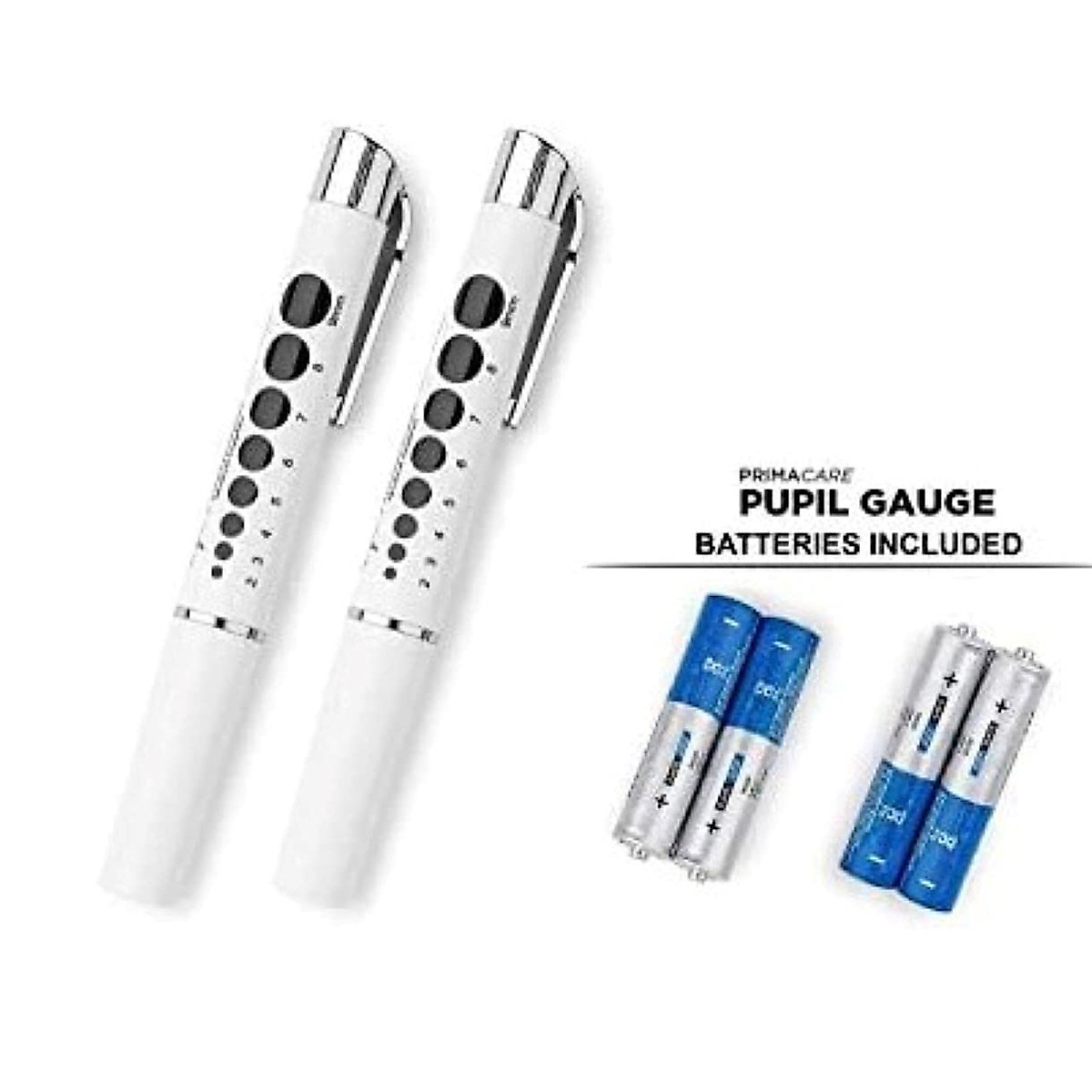 PrimaCare DL-9325-2 LED Diagnostic Reusable and Lightweight Medical Pen Light for Nurse, Student, Doctors EMT, Batteries Included, White, Pack of 2