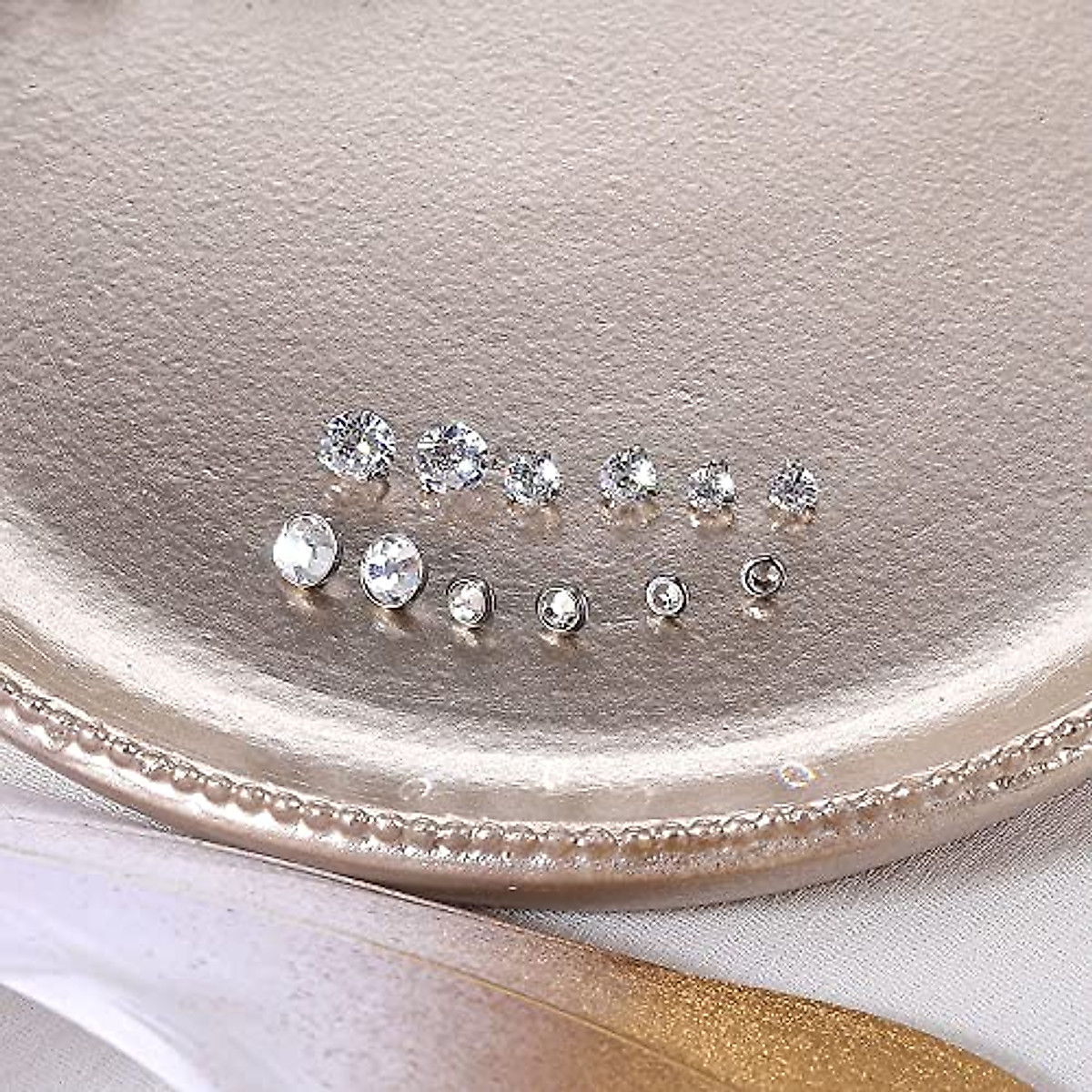 14G 4-20Pcs Surgical Steel Dermal Piercing Jewelry Cubic Zircon Micro Dermal Anchor Tops Titanium Base Dermal Piercing