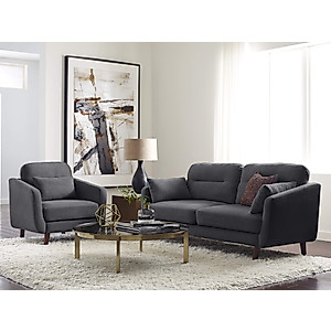 Serta Sierra Living Room Modern Design Microfiber Upholstered Couch Ideal for Smaller Spaces, 73" Sofa, Slate Gray