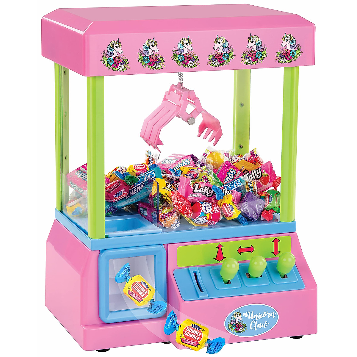 Bundaloo Claw Machine Arcade Game with Sound, Unicorn Themed Mini Candy Grabber Prize Dispenser Vending Toy for Kids, Boys & Girls