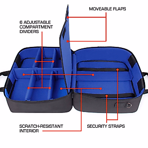 USA Gear PS5 Carrying Case - PS5 Travel Bag Compatible with PlayStation 5, PS5 Slim with Adjustable Interior - PS5 Travel Case for Dualsense Controllers, Playstation 5 Games, PS5 Accessories (Blue)