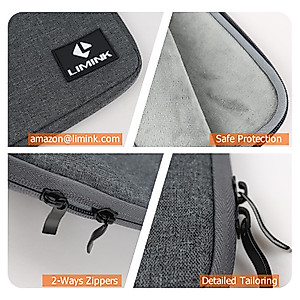 LIMINK Portable Laptop Bag Tablet Carrying Case Protective Sleeve for S19|S20|LK14|LK15|LK16|OK14|OK16|SP12|S2|S3 Dual Monitor, Water&Scratches Resistant Monitor Bag for 13-17" Laptops (Space Gray)
