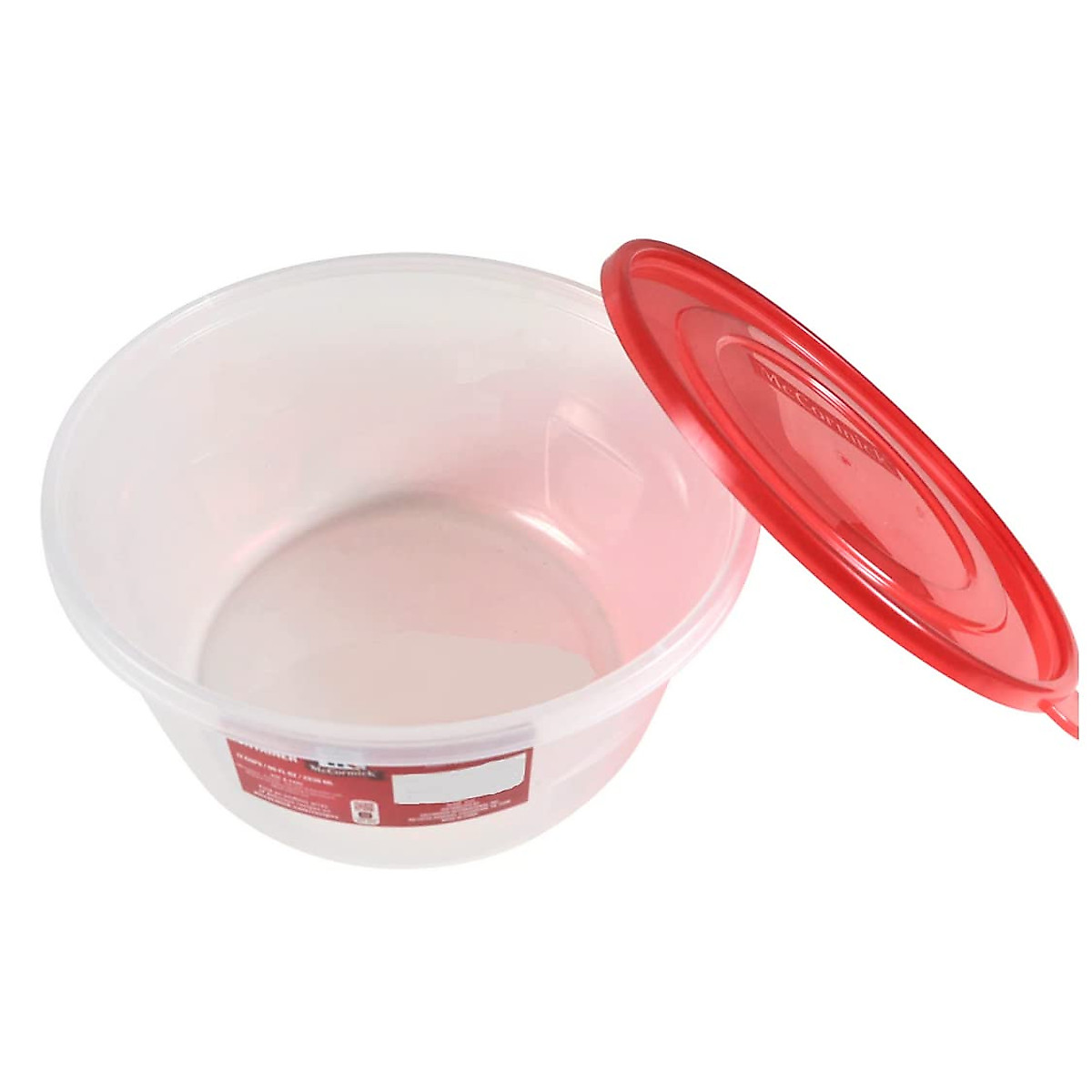 Belfair Oaks McCormick & Co 12-Cup Capacity Round Storage Container with Red Lid, Light Duty