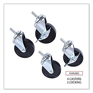 Alera ALESW790004 125 lbs. Capacity Casters for Wire Shelving Set (4-Piece/Set)