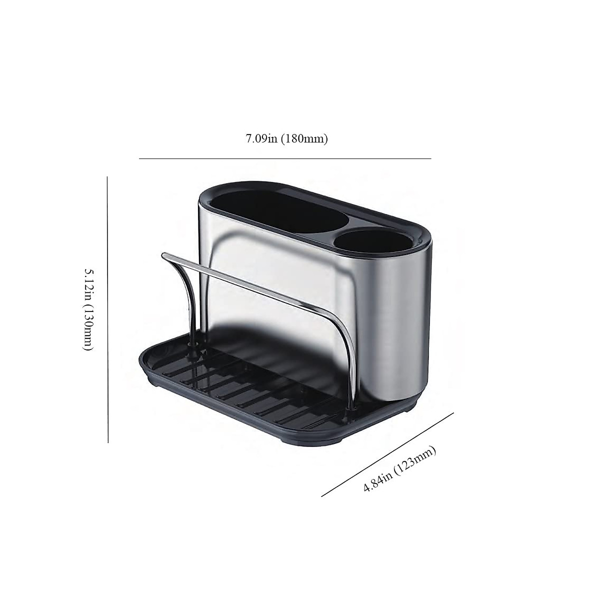 Alta by AuggieChino Sink Caddy, Sponge Holder for Kitchen Sink, Kitchen Organizer, Sink Brush Holder, Dish Soap Holder, Stainless Steel