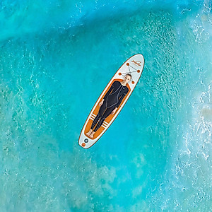 Jiubenju Inflatable Stand Up Paddle Board 10'6"/30"/6" with Premium SUP Accessories & Kayak Seat Set & Carry Bag Wide Stance, Surf Control, Non-Slip Deck, Leash, Paddle and Pump for Youth & Adult