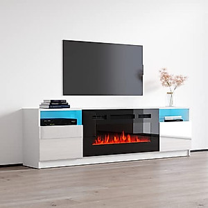 York 02 Electric Fireplace Modern 79" TV Stand