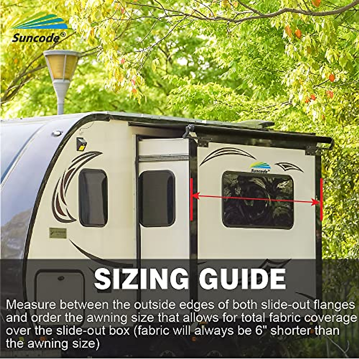 Suncode Black Slide Topper Awning RV Slide Out Protection Slideout Cover Connect Design for RVs,Travel Trailers,5th Wheels,and Motorhomes 5'7" (5'1" Fabric)
