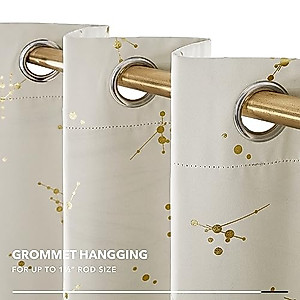 Deconovo Blackout Curtains for Living Room, Curtains 84 Inches Long, Set of 2 - Constellation Pattern Foil Printed Curtains, Light Blocking Curtain (Beige, 42 x 84 Inch, 2 Panels)
