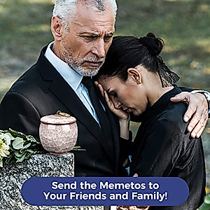 Small Urns for Human Ashes - Token Urns - Ceramic Memorial Keepsake Cremation Urns - Beautiful Mini Sharing Funeral Urns with Black Premium Box (White)