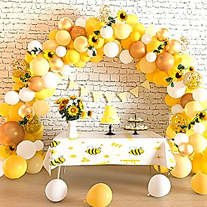 TUPARKA 118 Pack Sunflower Balloon Garland Arch Kit 18 12 10 5 inches Yellow Gold White Balloons with Sunflower Vine Sunflower Baby Shower Decorations for Girl Boy Bee Birthday Wedding Party Supplies