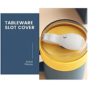 PURPLELU Leak-Proof Soup Thermos, 500Ml Portable Porridge Pot with Lid, Mini Handle Milk Cup, Suitable for Home Office