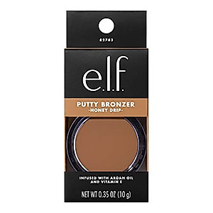 e.l.f. Putty Bronzer, Creamy & Highly Pigmented Formula, Creates a Long-Lasting Bronzed Glow, Infused with Argan Oil & Vitamin E, Honey Drip, 0.35 Oz (10g)