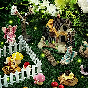31 Pieces Fairy Garden Accessories Fairy Garden Miniatures Fairy House Supplies Girl Fly Wing Dollhouse Decor for Home Garden Lawn Decoration