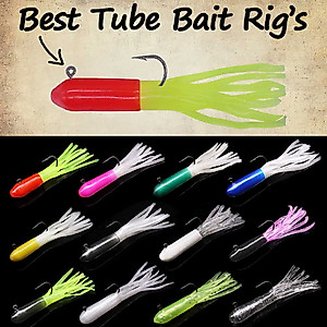 Tube Bait Crappie Lures Tube Jigs Heads Panfish Kit Crappie Bait Fishing Lure Gear Small Soft Plastic Worm Baits for Freshwater Pan Fish Trout Tackle Set Bluegill 130 Piece Kits 120 Bodies 10 Jigheads