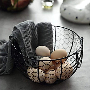 Kitchen Storage Metal Wire Egg Basket Farm Chicken Cover Egg Holder/Organizer Case/Container