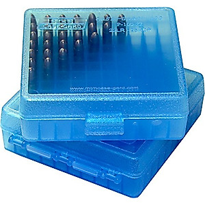 MTM P-100-22-24 22-Long Rifle 100 Round Flip-Top Ammo Box Clear Blue, Small