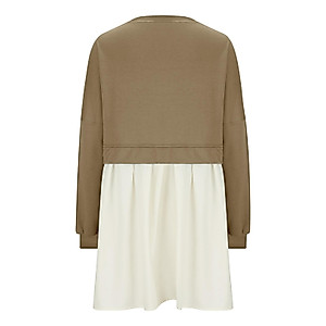 Oversized Sweatshirt Dress for Women 2024 Fall Fashion Long Sleeve Crewneck Pullover Tops Relaxed Fit Sweatshirts Mini Dress Fall Womens Outfits Womens Free People Dupes Khaki Dresses XXL